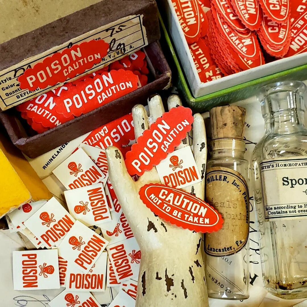 Vintage Caution Poison Gummed Labels for Pharmacy Labels - Etsy