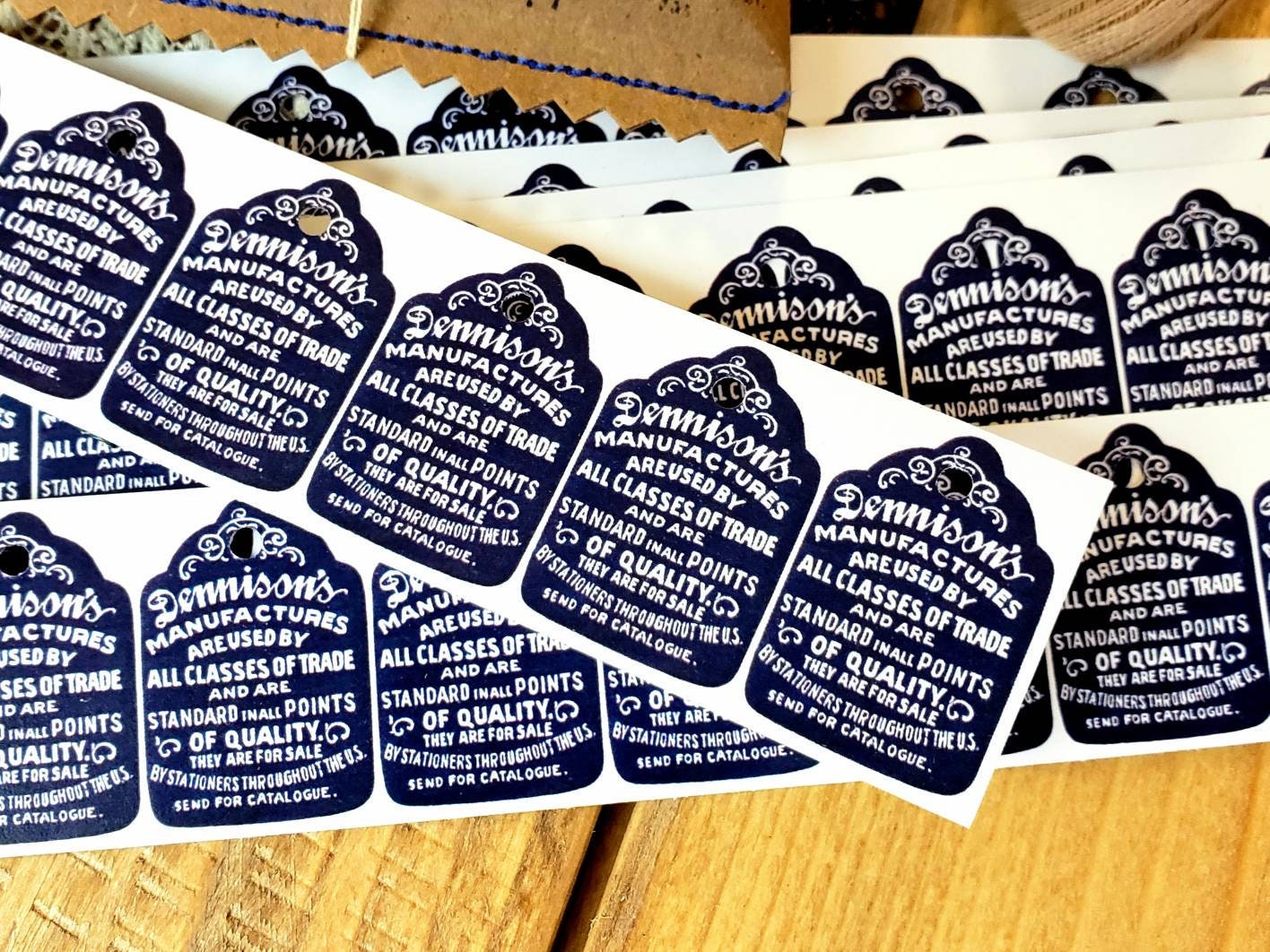 1910 Dennison Tag Label Reproduction Strips - Etsy
