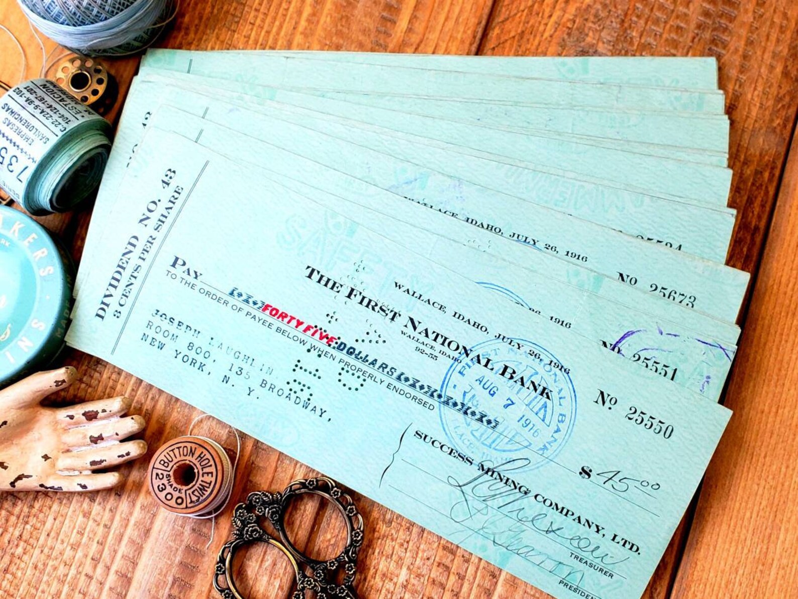 1916 the First National Bank Checks - Etsy