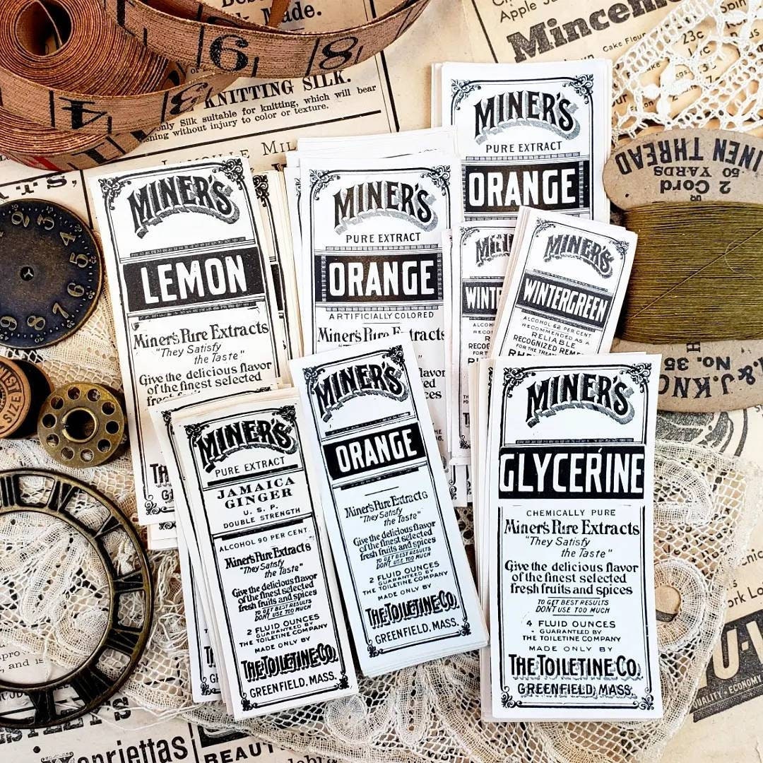 Antique Miner's Label Set (5 Piece Label Assortment) - Etsy