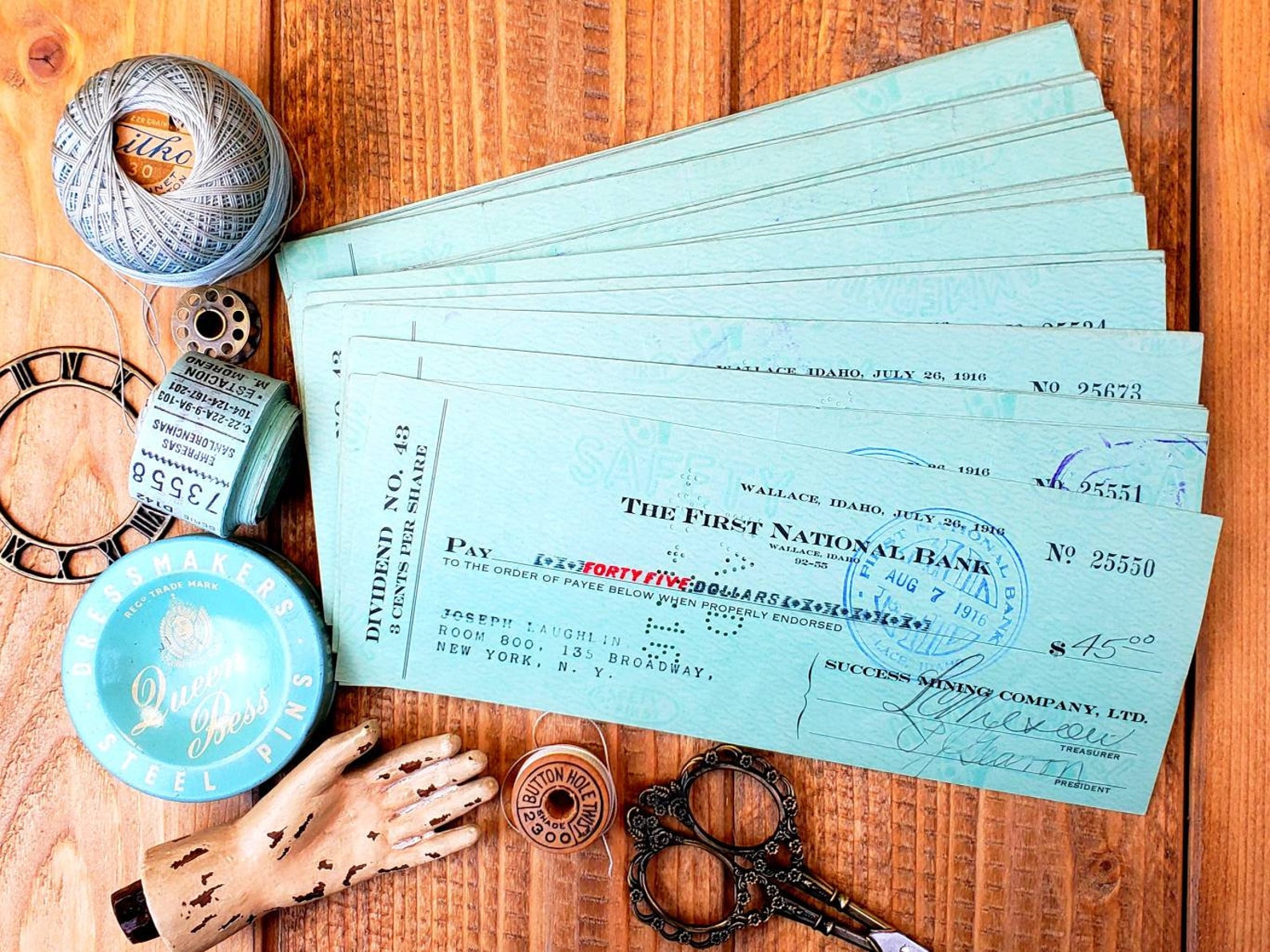 1916 the First National Bank Checks - Etsy