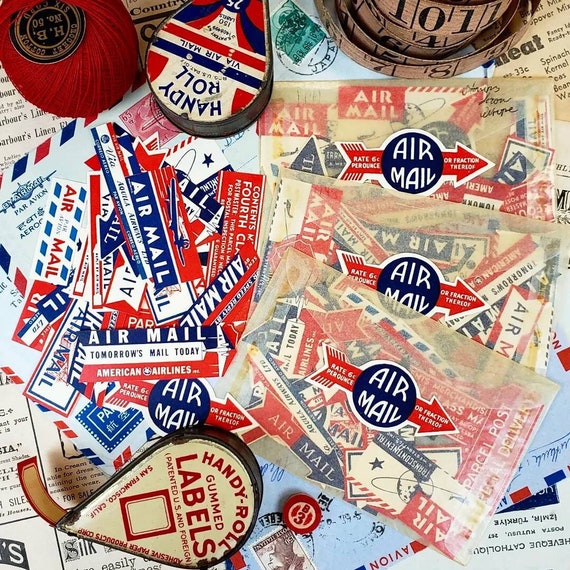 25 Piece Airmail Labels high Quality Laser Reproductions - Etsy