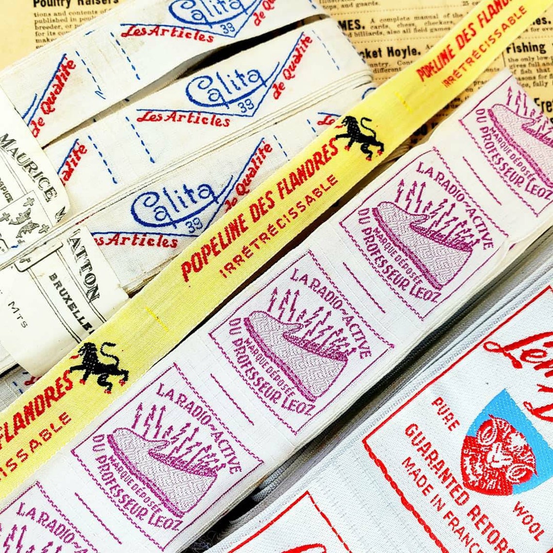 Vintage French Clothing Labels Collection | Etsy