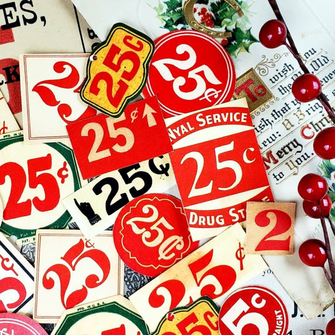 25 Cent Labels & Tags Assortment High Quality Laser Reproductions - Etsy