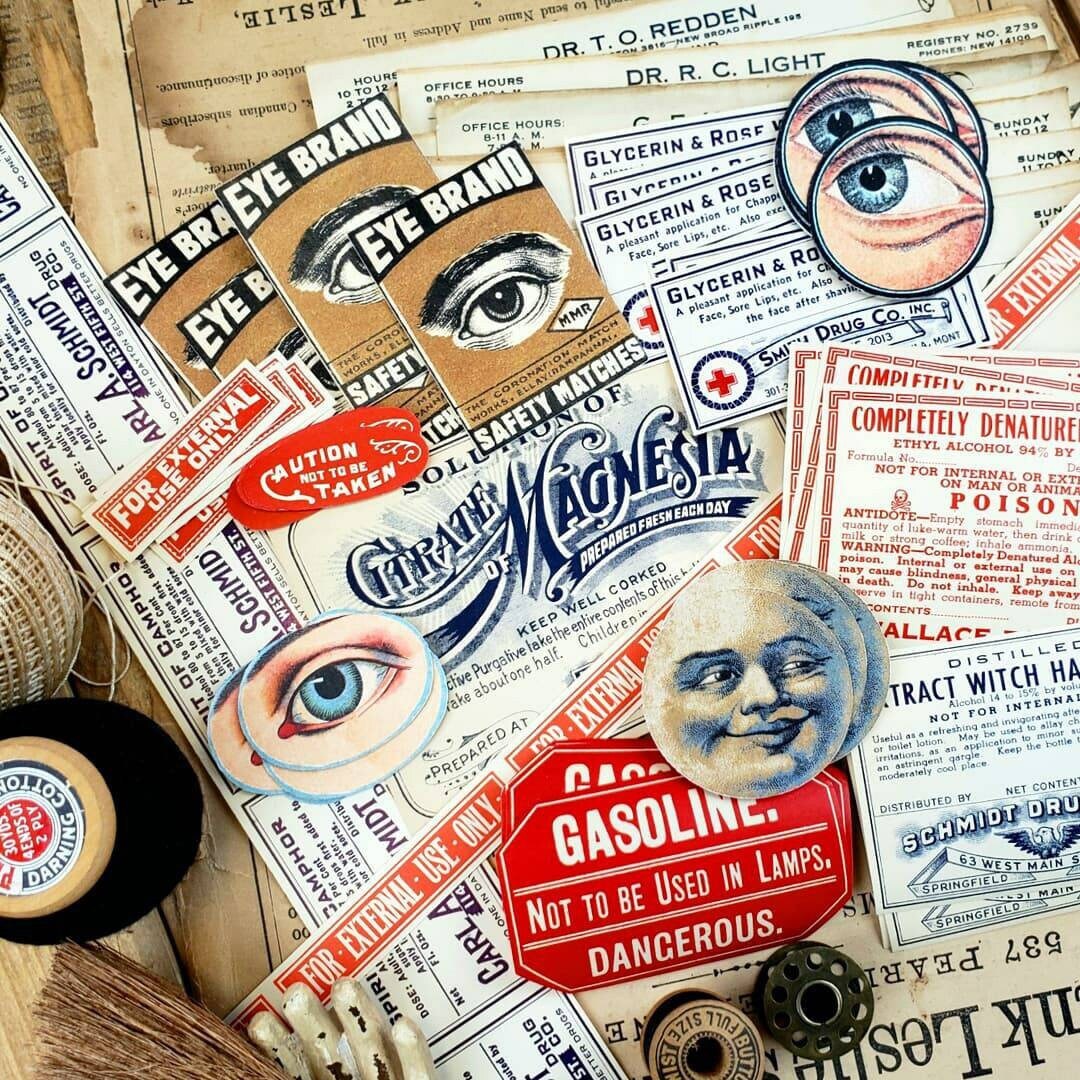 Vintage Eyes & Ephemera (15 Pieces) - Etsy