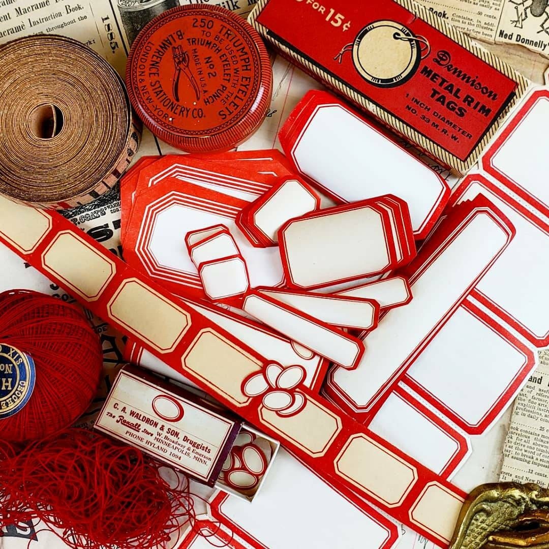 Vintage Gummed Labels Assortment 12 Piece Set | Etsy