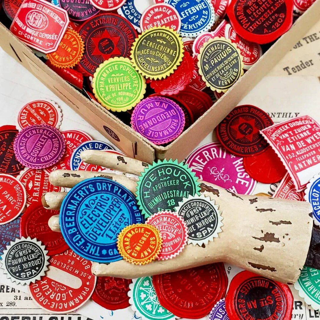 Rare Vintage French Pharmacy Labels, French Medical Prescription Gummed ...