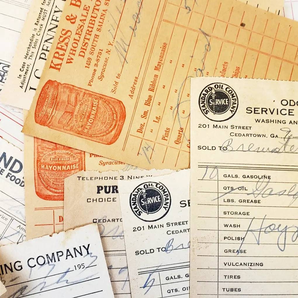 Vintage Receipts Assortment New Finds - Etsy