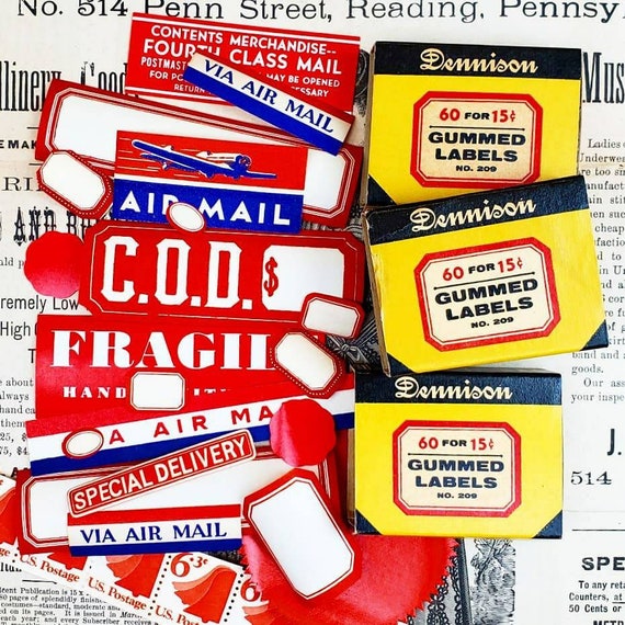 20 Piece Labels Dennison Box all Authentic Vintage Items | Etsy
