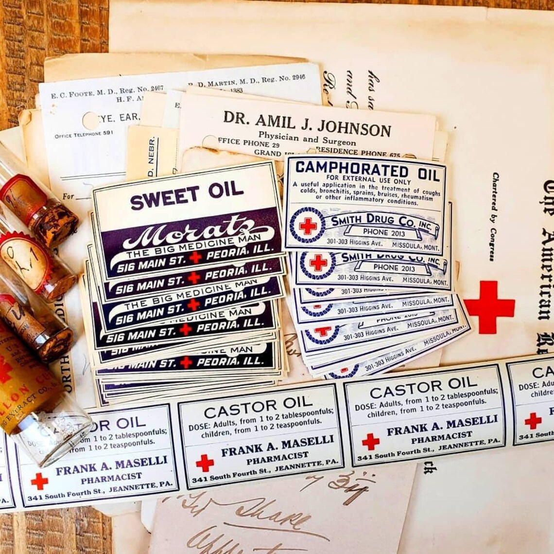 Vintage Red Cross Label Set - Etsy