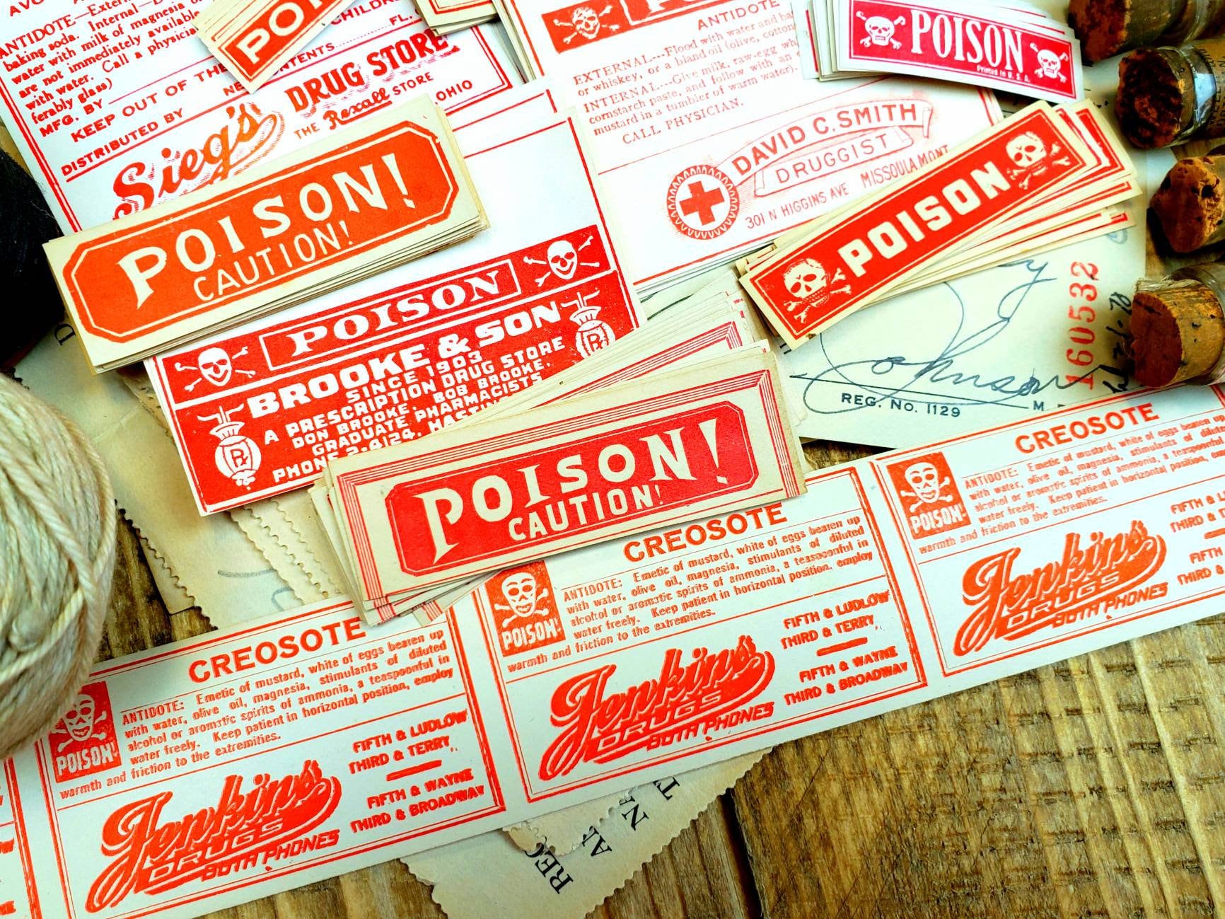 Vintage Poison Label Collection - Etsy UK