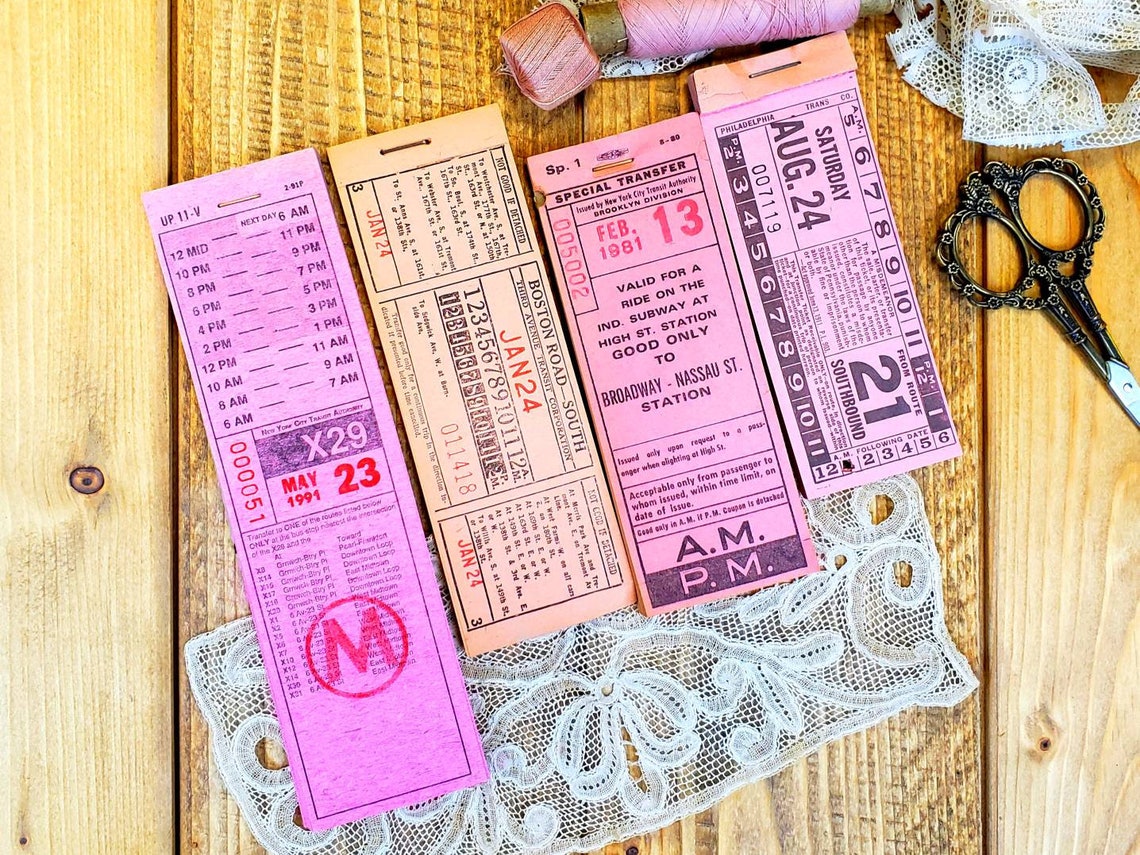 Vintage Pink Ticket Transfers - Etsy