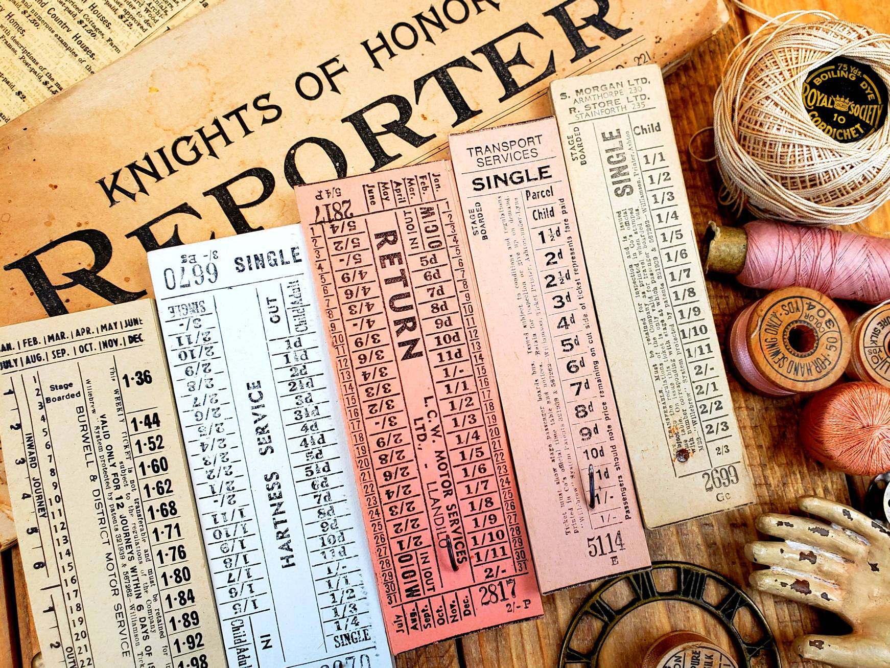 Vintage Pastel British Ticket Set - Etsy