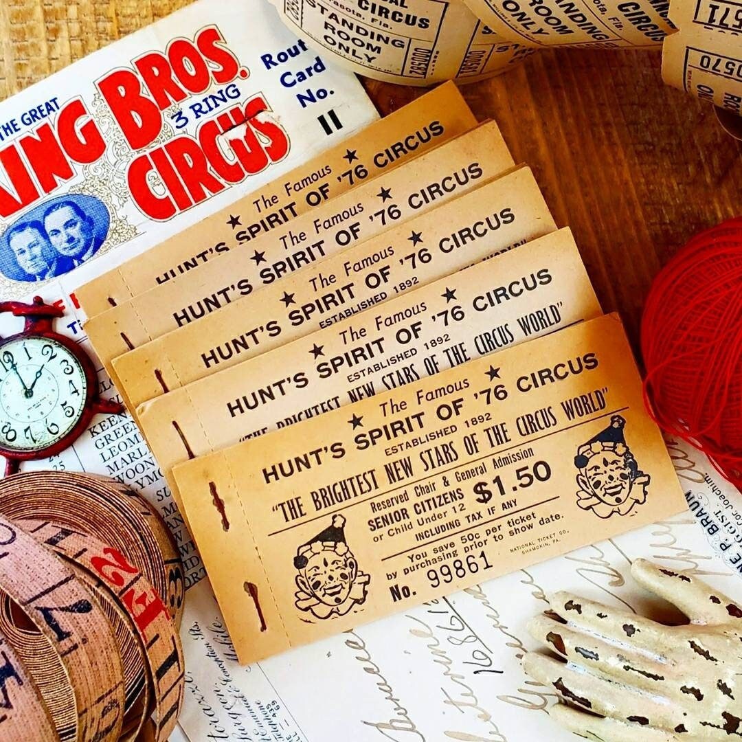 Vintage Hunt's Spirit Circus Tickets - Etsy