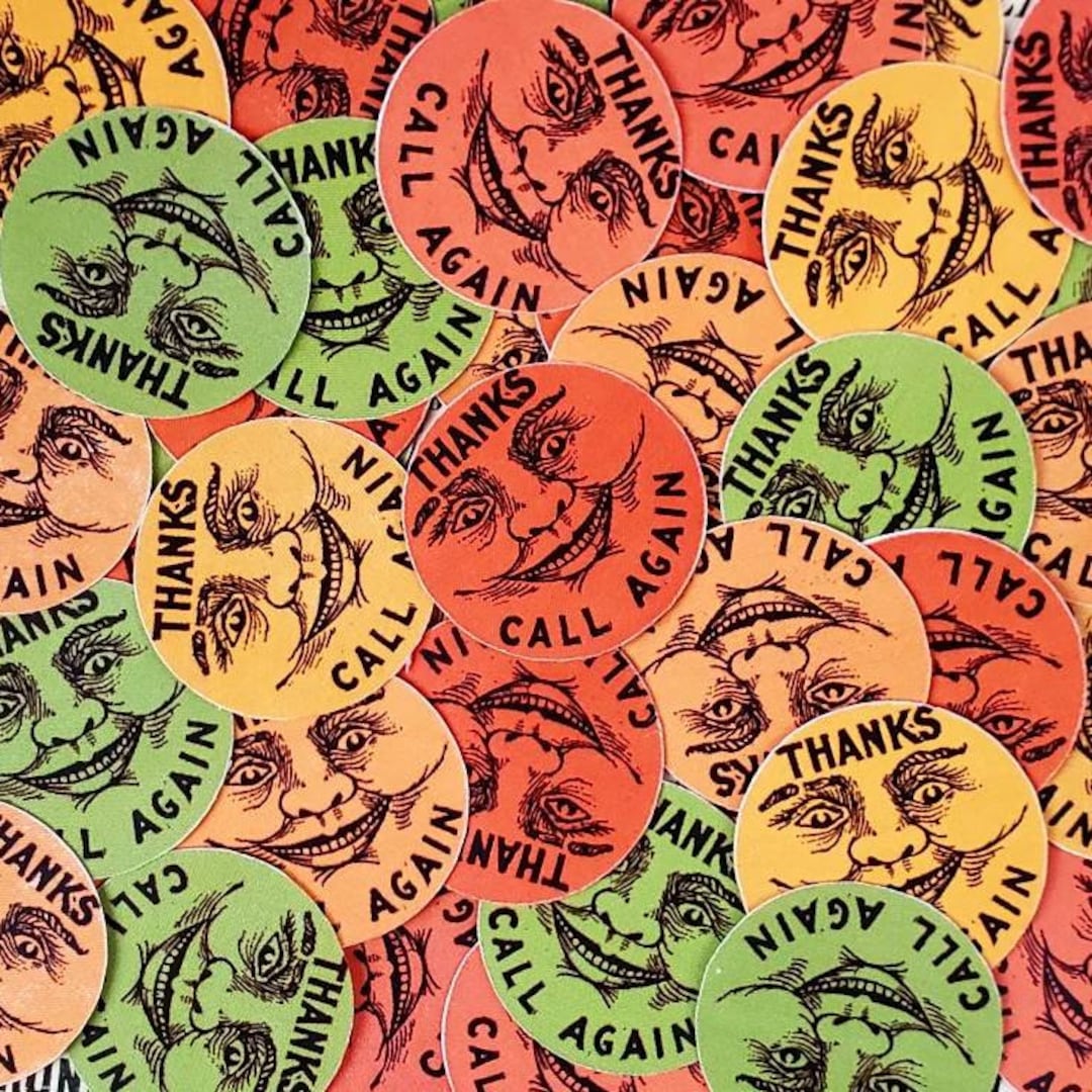 Vintage "call Again" Stickers High-quality Laser Reproductions - Etsy