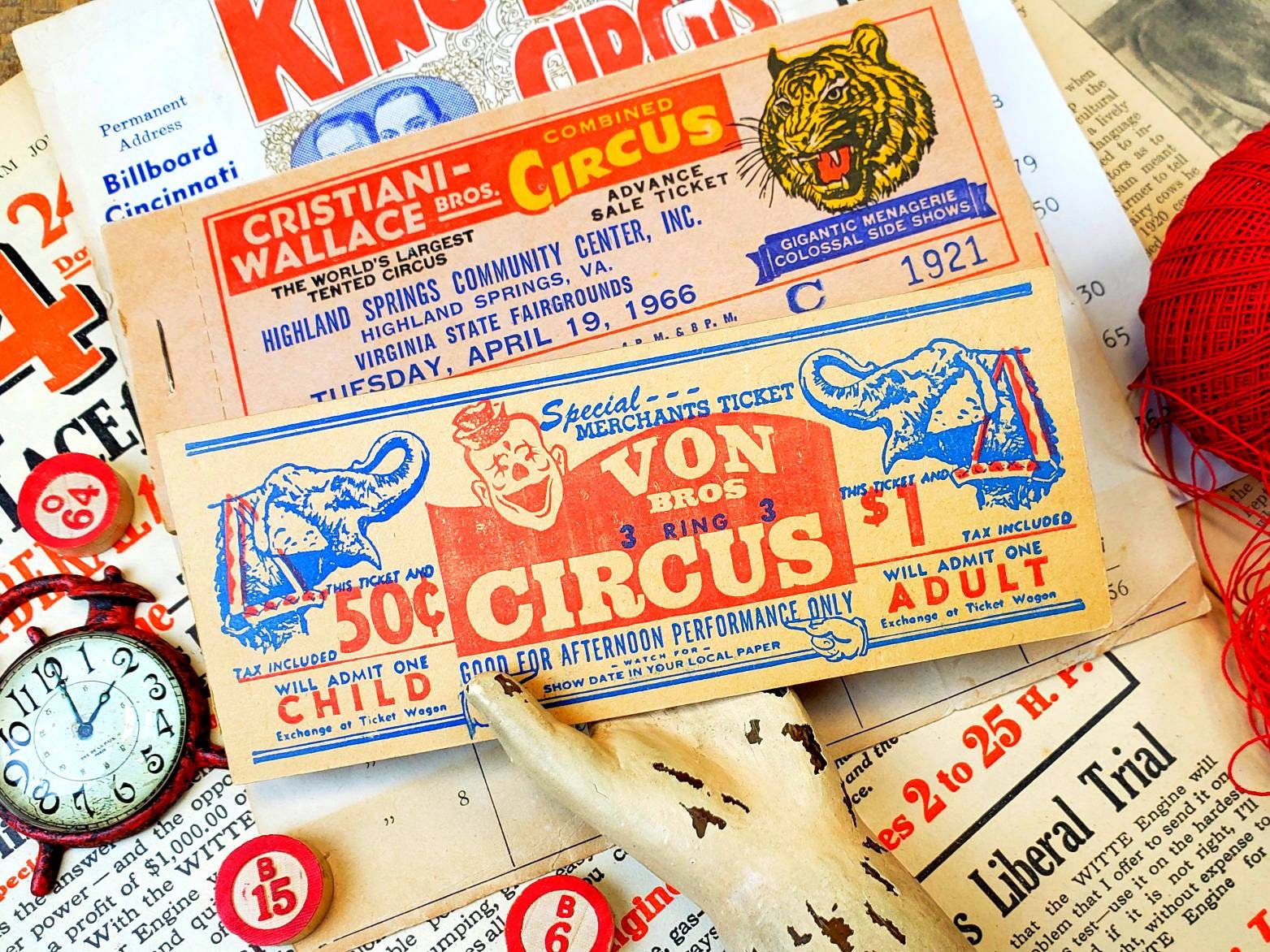 1960s Vintage Circus Tickets - Etsy