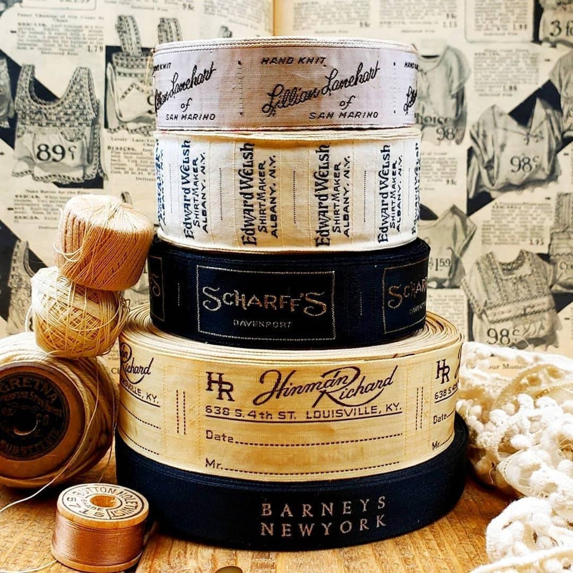 Black & Ivory Clothing Label Set - Etsy