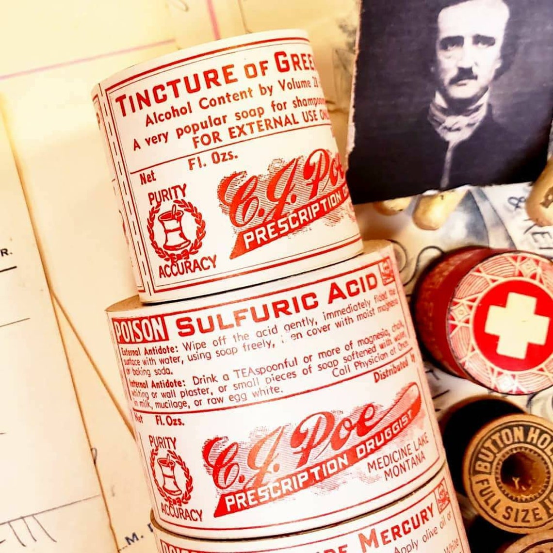 1930s Vintage "poe" Labels - C.G. Poe Druggist Montana - Etsy