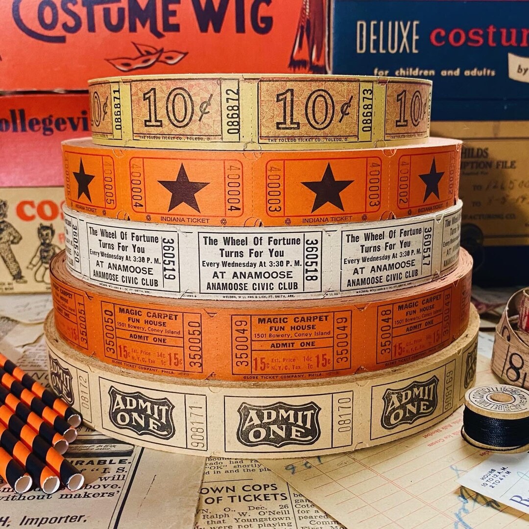 Vintage Halloween Colors Tickets, Wheel of Fortune & Magic Carpet ...