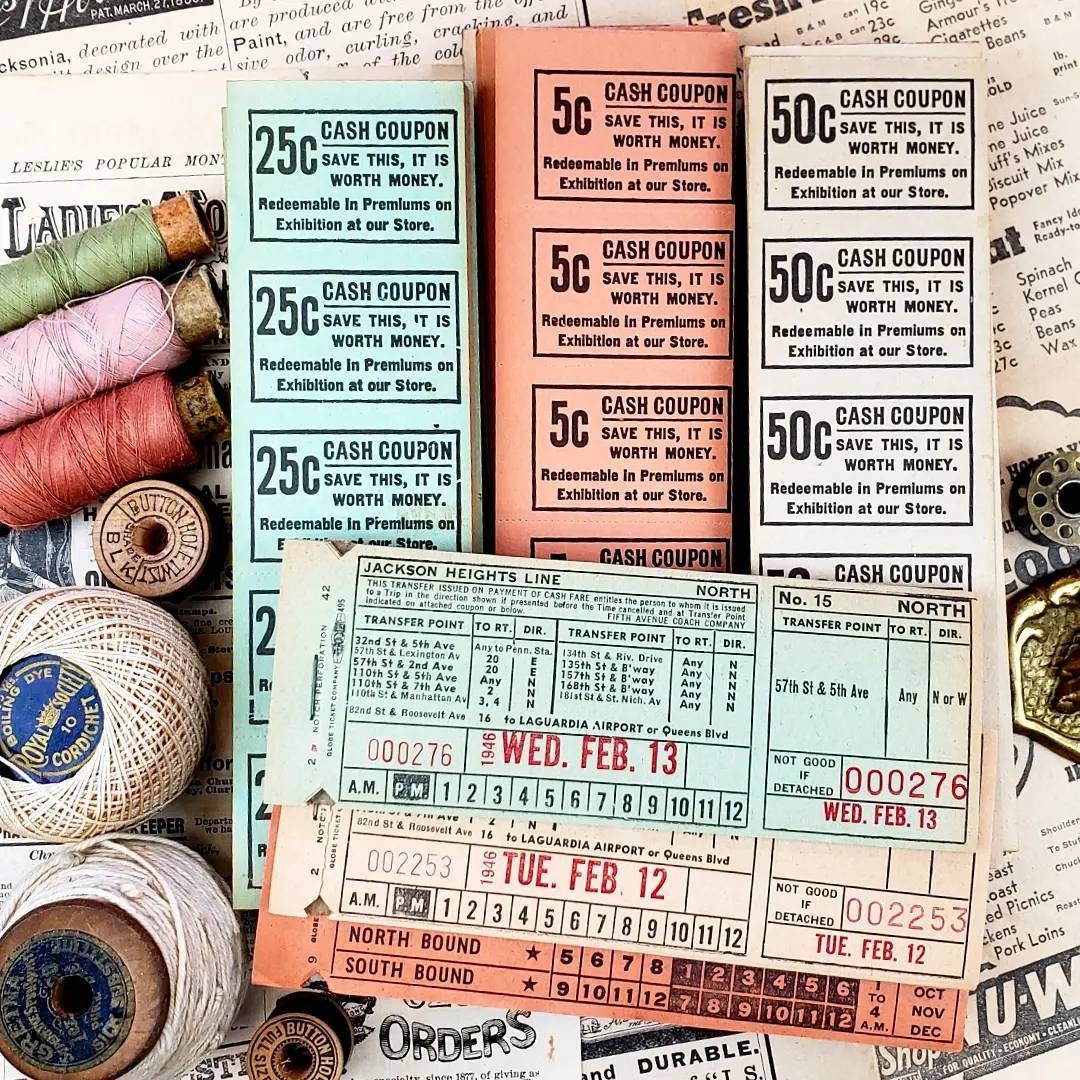 Vintage Pastel Tickets - Etsy