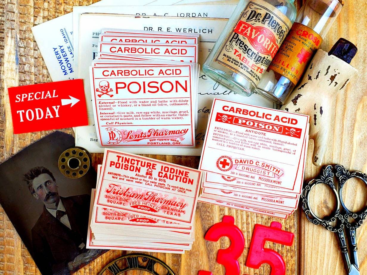 VINTAGE POISON LABELS - Etsy