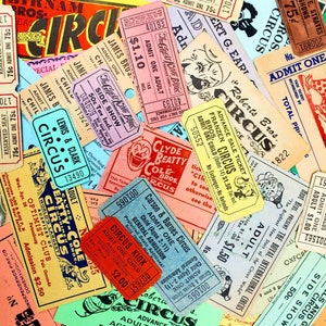 Vintage Circus Tickets Assortment - Etsy