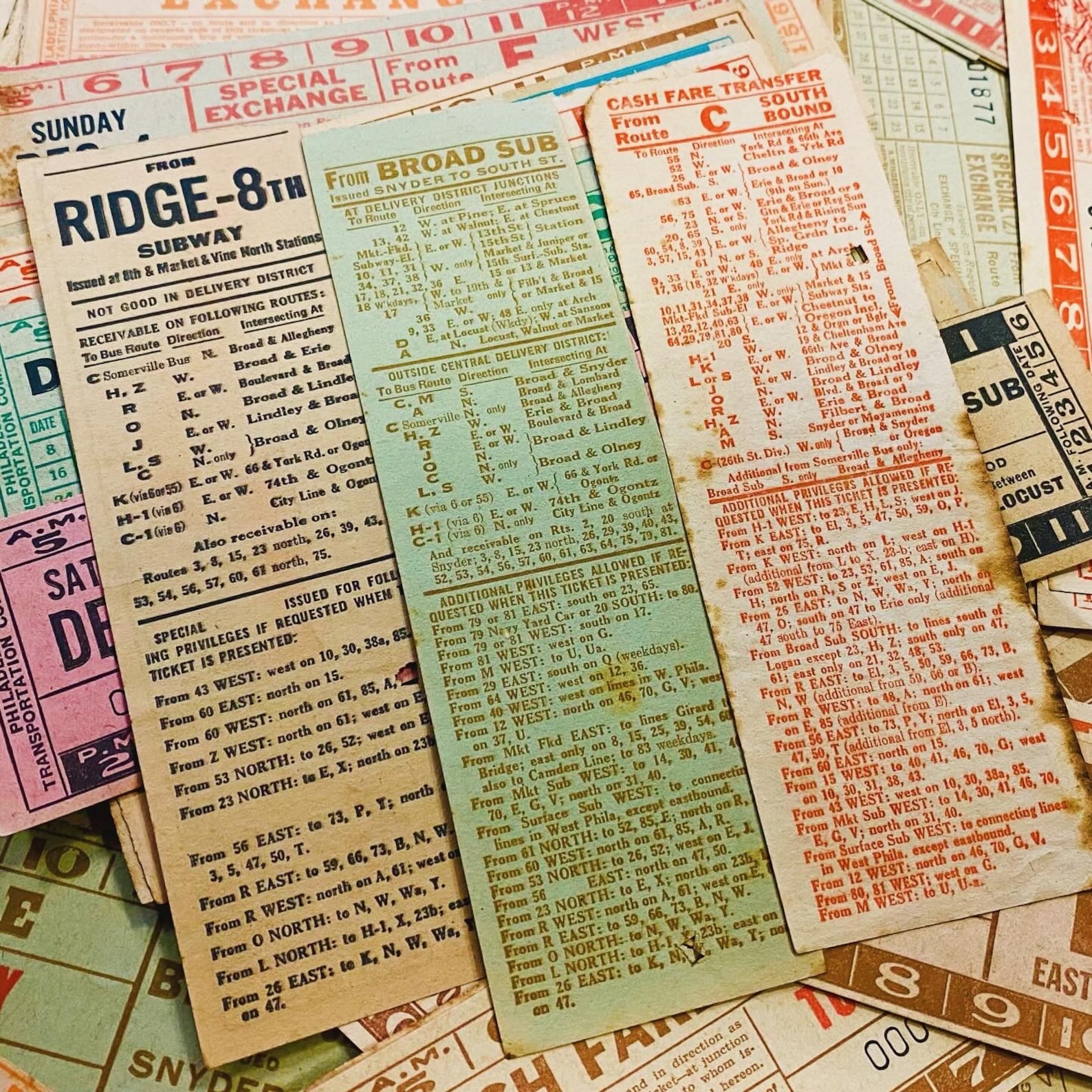 Vintage 1950s Philadelphia Transport Co. Tickets, Vintage Subway Bus ...