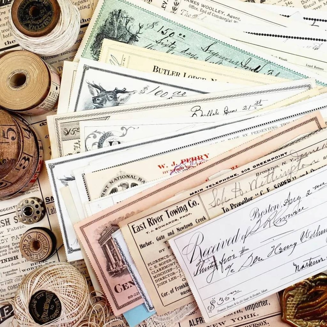 1880s - 1900s Checks & Receipts - Etsy