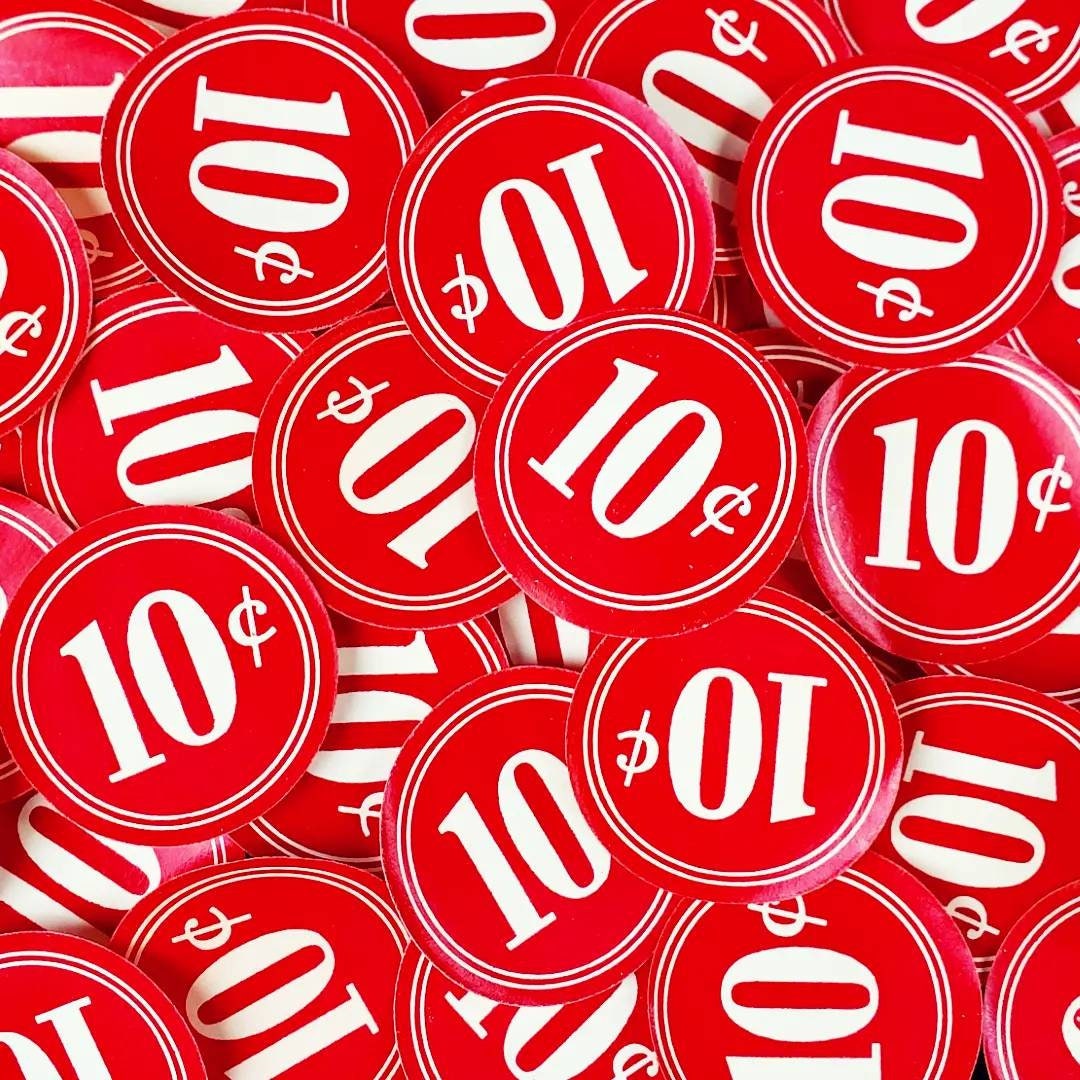 Vintage 10 Cent Price Labels (not Gummed) - Etsy