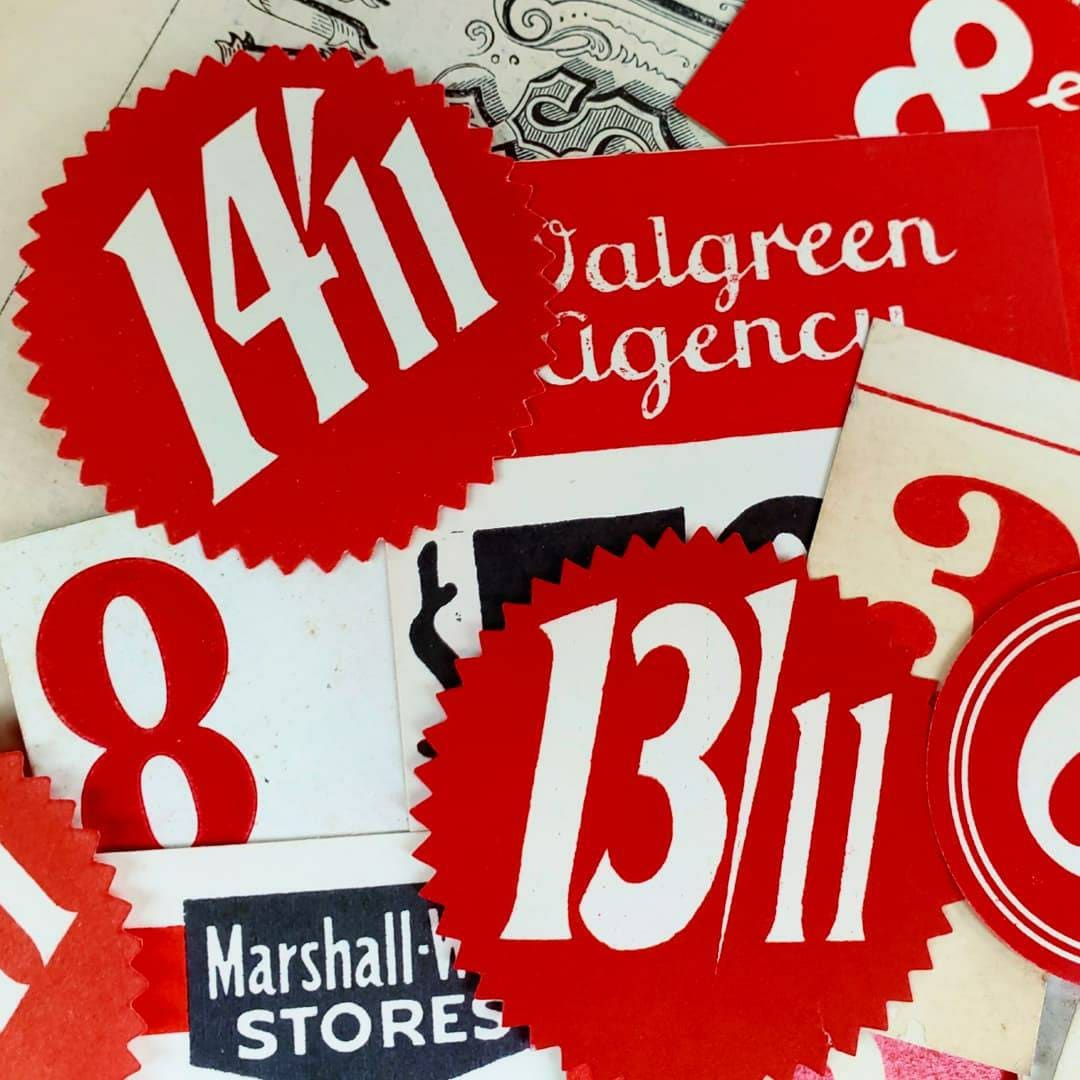 Vintage Red Price Tags & Labels - Etsy
