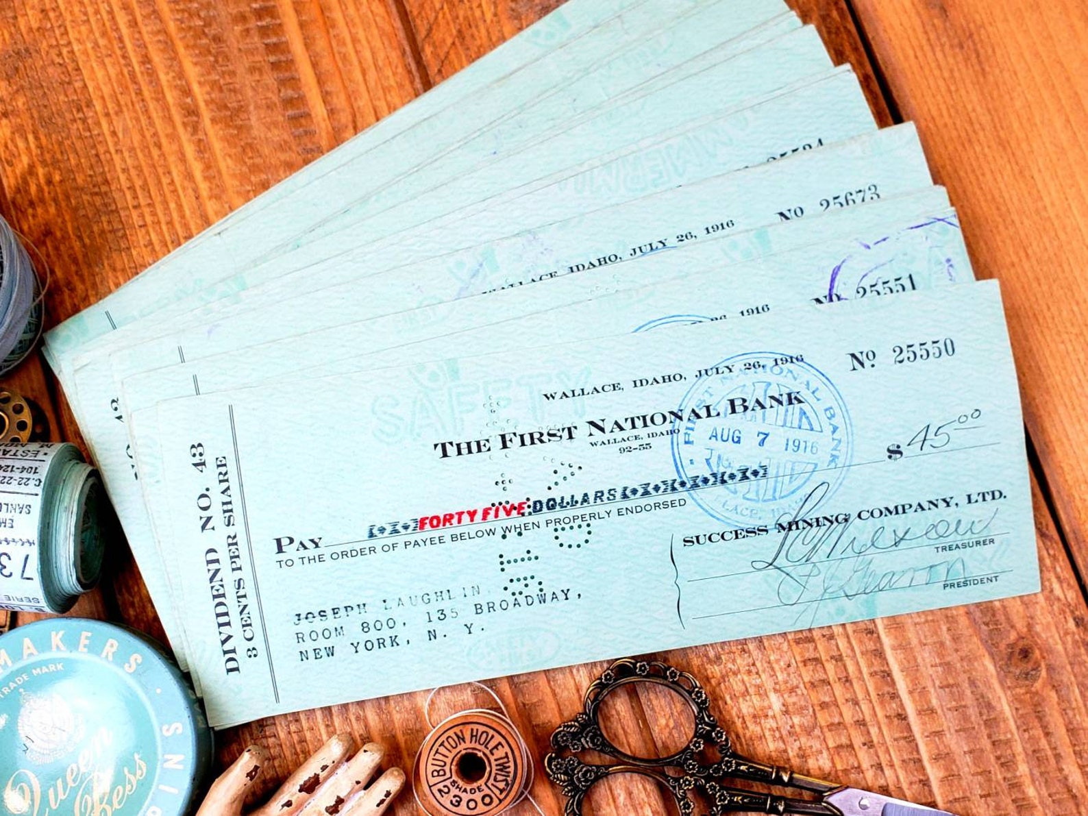 1916 the First National Bank Checks - Etsy