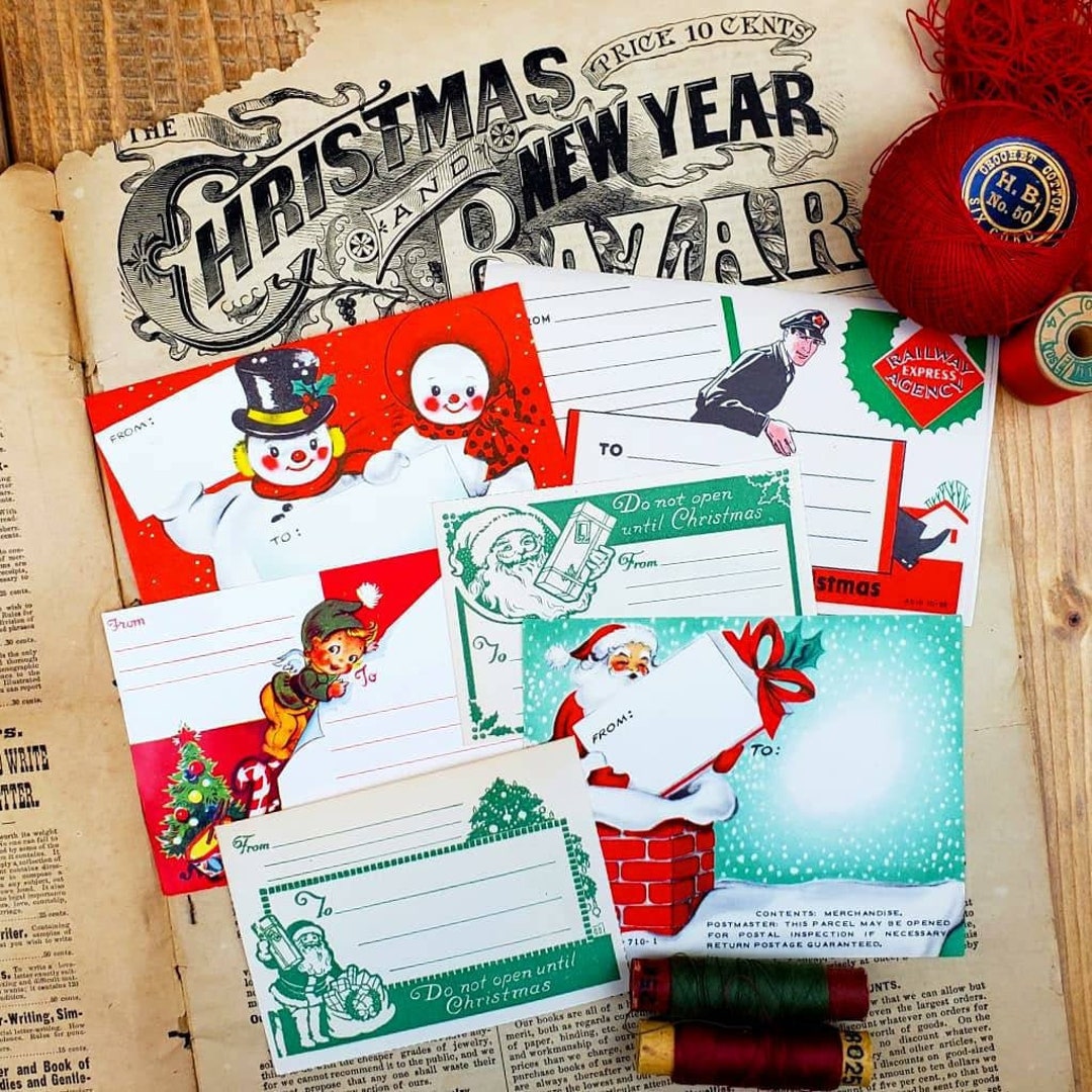 Vintage Christmas Label Reproductions - Etsy