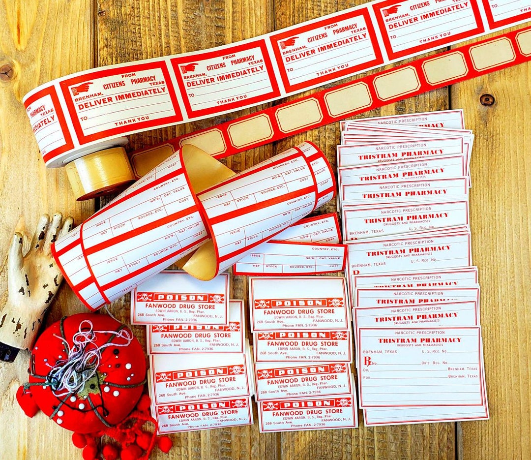 6 Piece Vintage Red Shipping Label Collection - Etsy