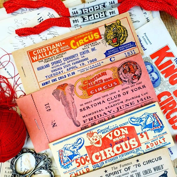 Vintage Circus Tickets - Etsy