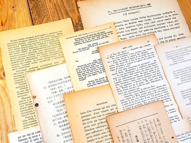 10 Different Languages Book Pages - Etsy