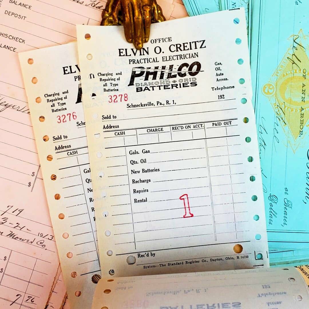 1920s Philco Batteries Receipts - Etsy