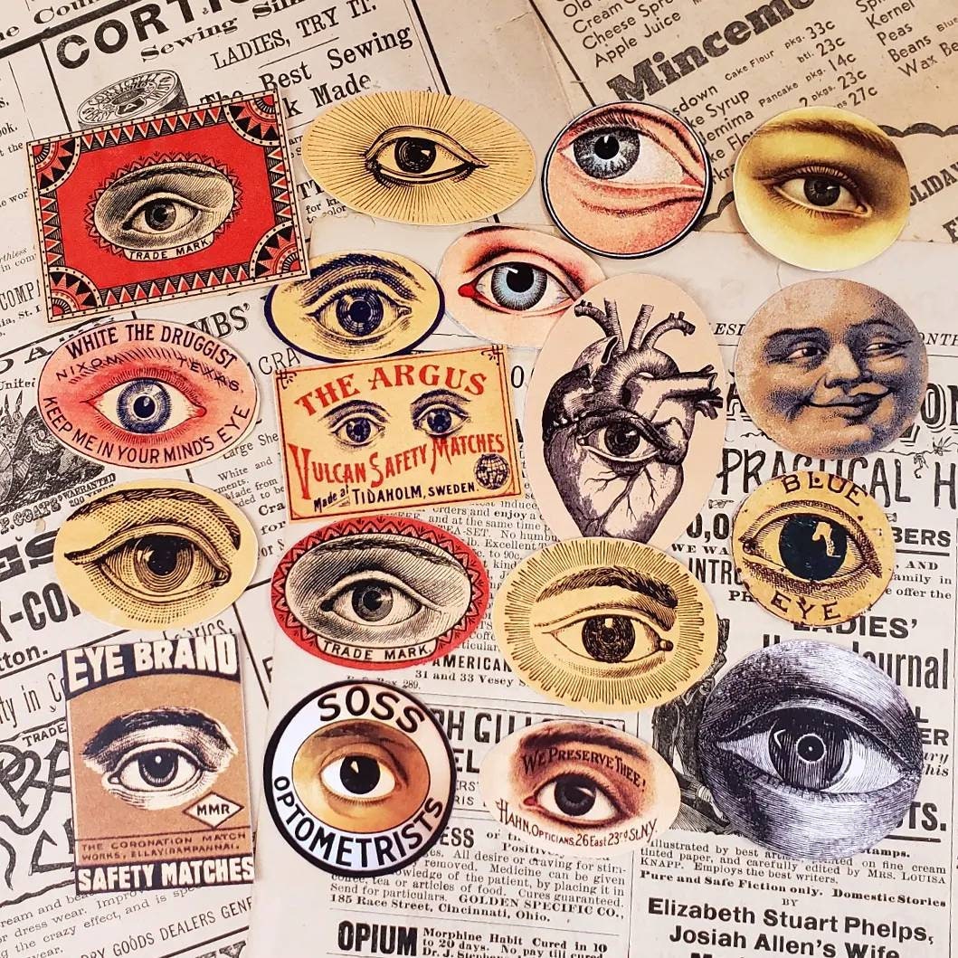 Vintage Eye Die Cuts Assortment (18 Piece Set) High-quality Laser ...
