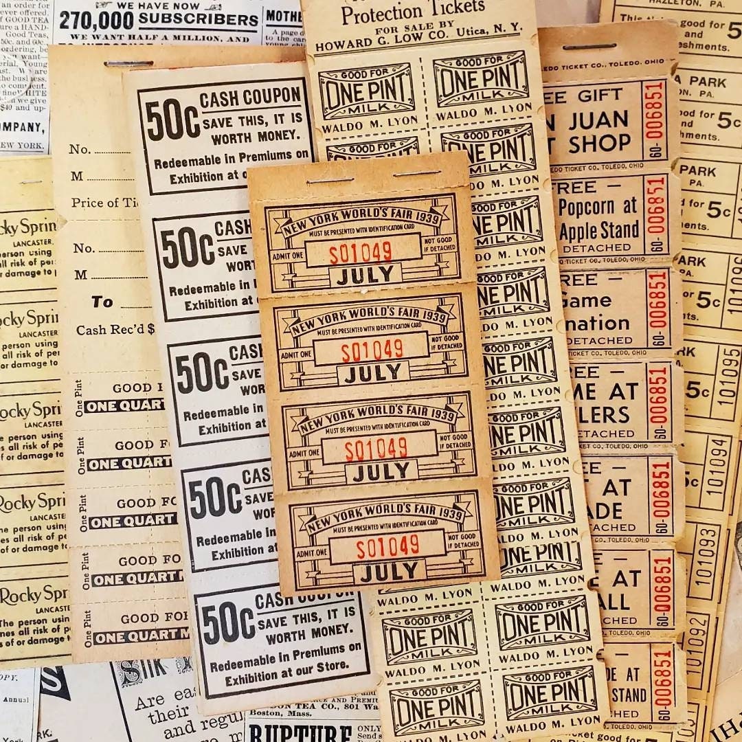 Vintage Tiny Patina Tickets Assortment - Etsy