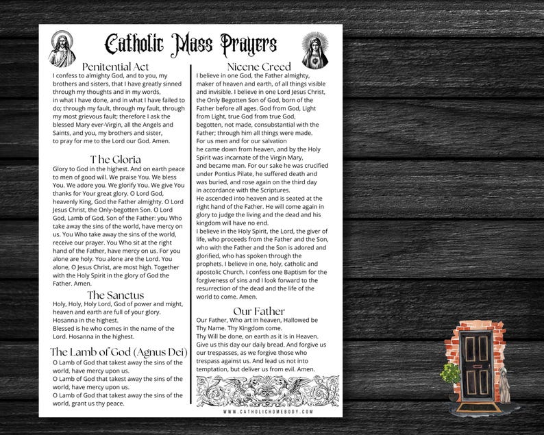 Catholic Order of Mass and Prayers Printable - Etsy