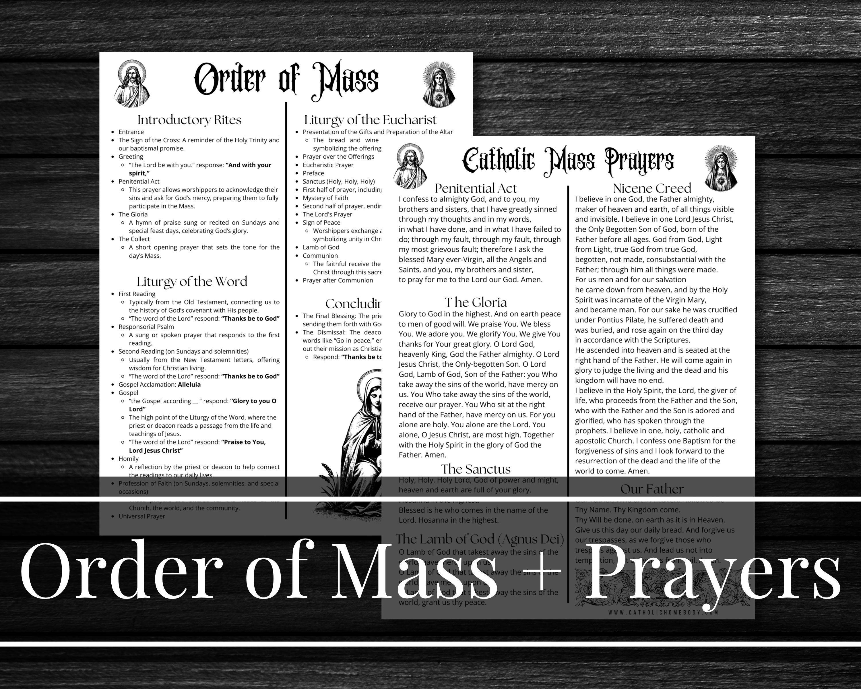 Catholic Order of Mass and Prayers Printable - Etsy