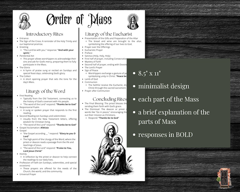 Catholic Order of Mass and Prayers Printable - Etsy