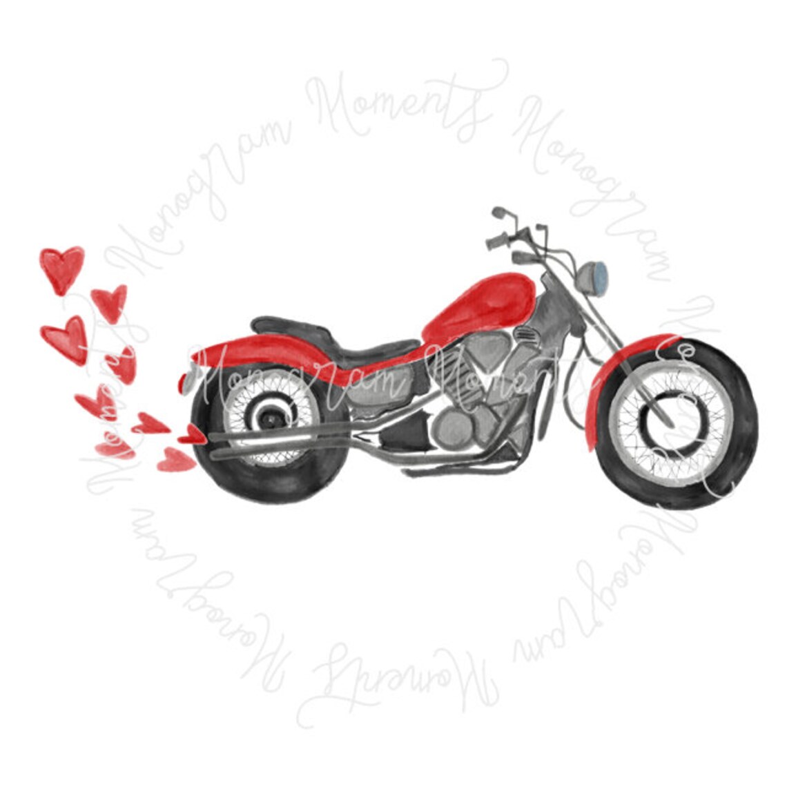 Watercolor Valentine's Day PNG Boys Motorcycle Clipart - Etsy