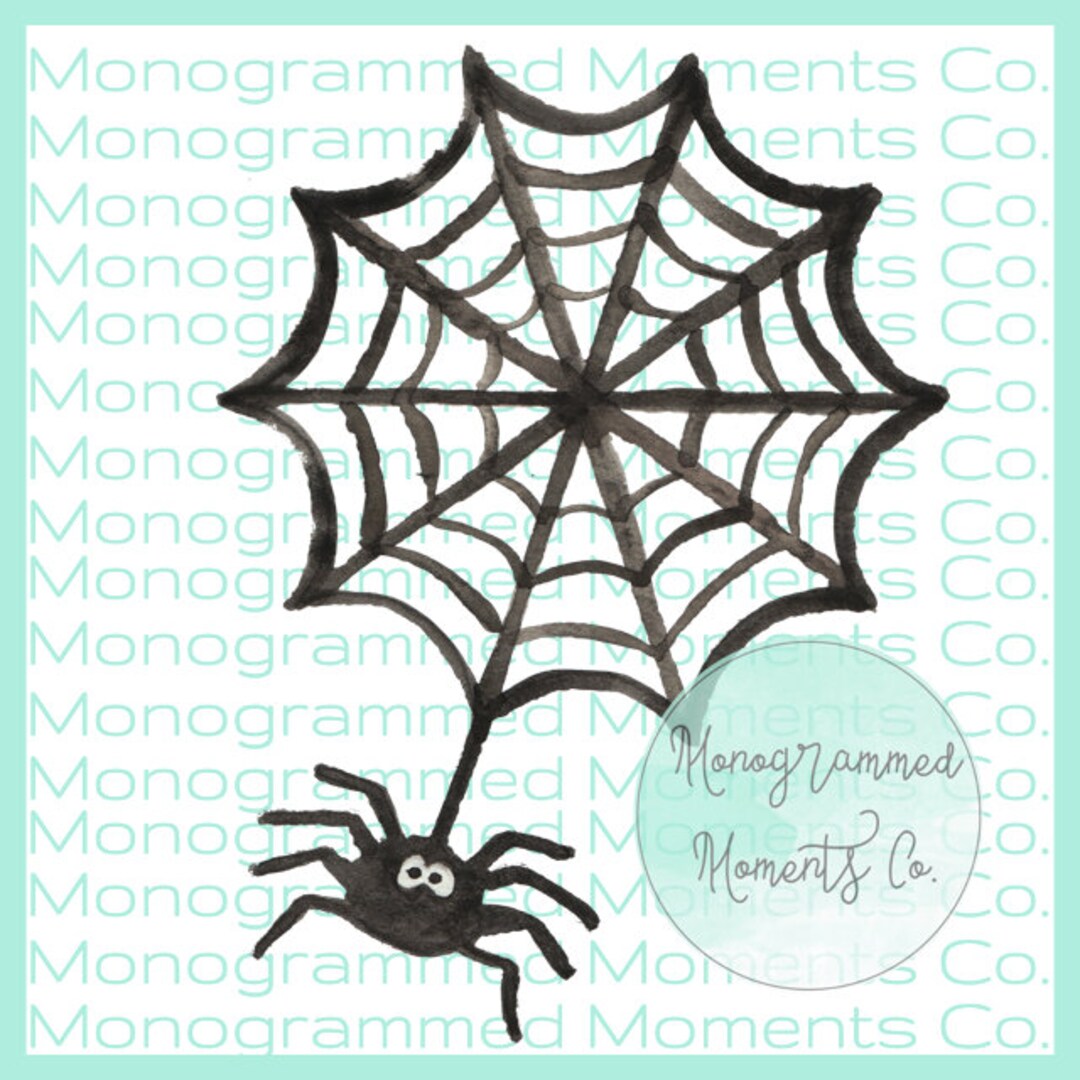 Spider Halloween Watercolor Clipart Spider and Web PNG - Etsy