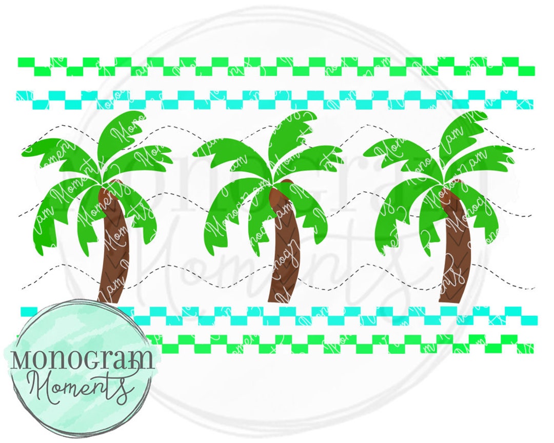 Watercolor Summer PNG Watercolor Beach Palm Trees Clipart for Digital ...
