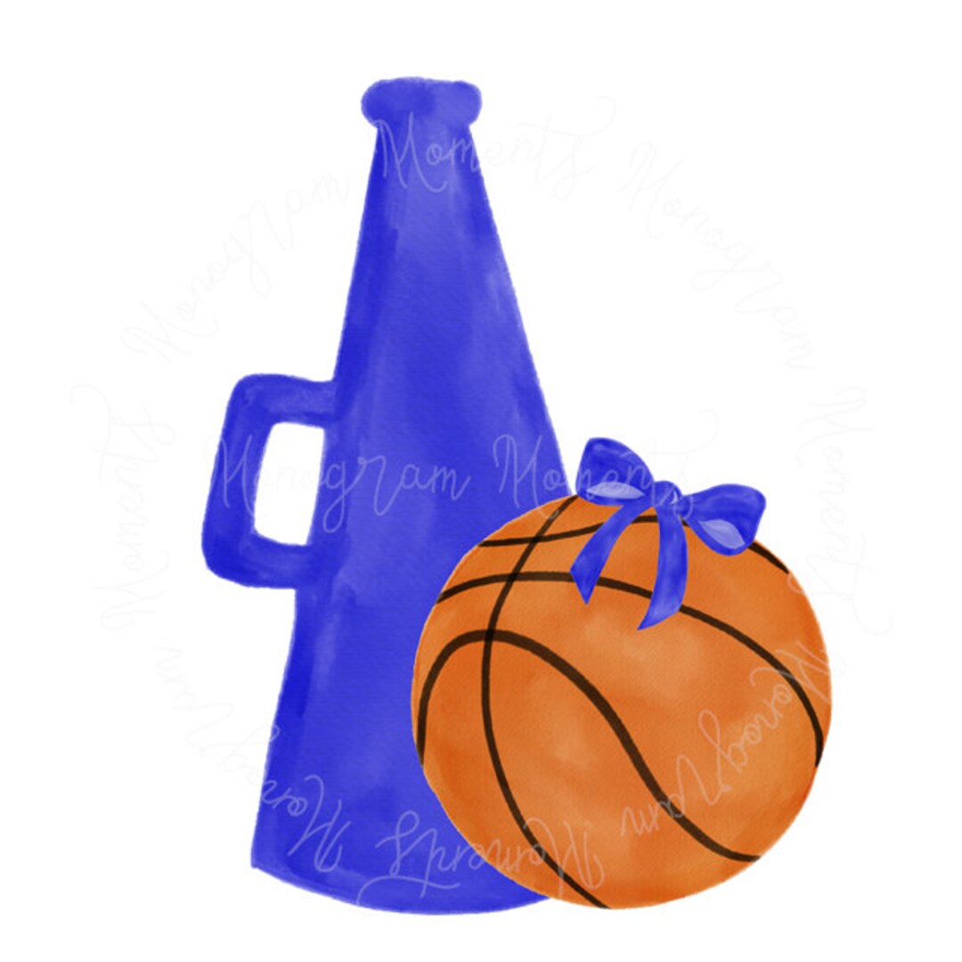 Watercolor Basketball PNG Megaphone Basketball Clipart for Digital ...