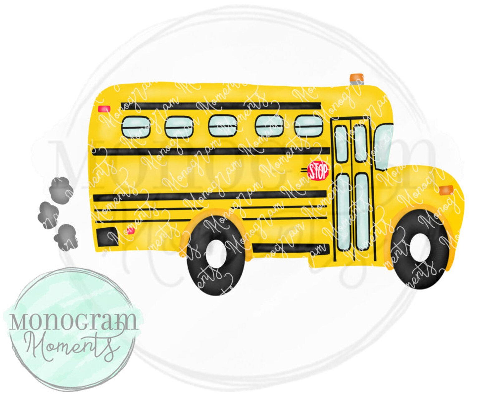 Watercolor Back to School PNG Watercolor School Bus Clipart | Etsy