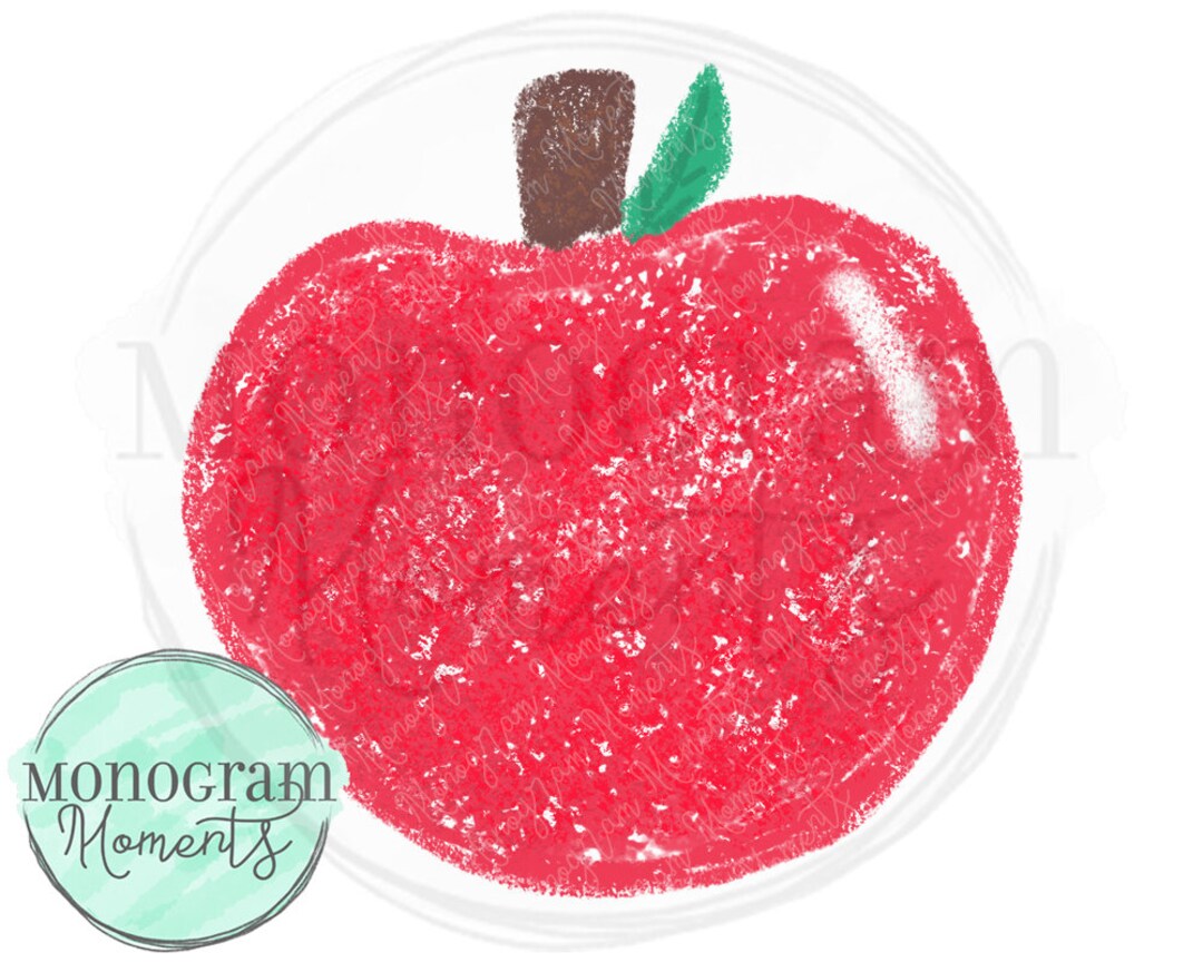 Crayon Back to School PNG Crayon Apple Clipart for Digital Download ...