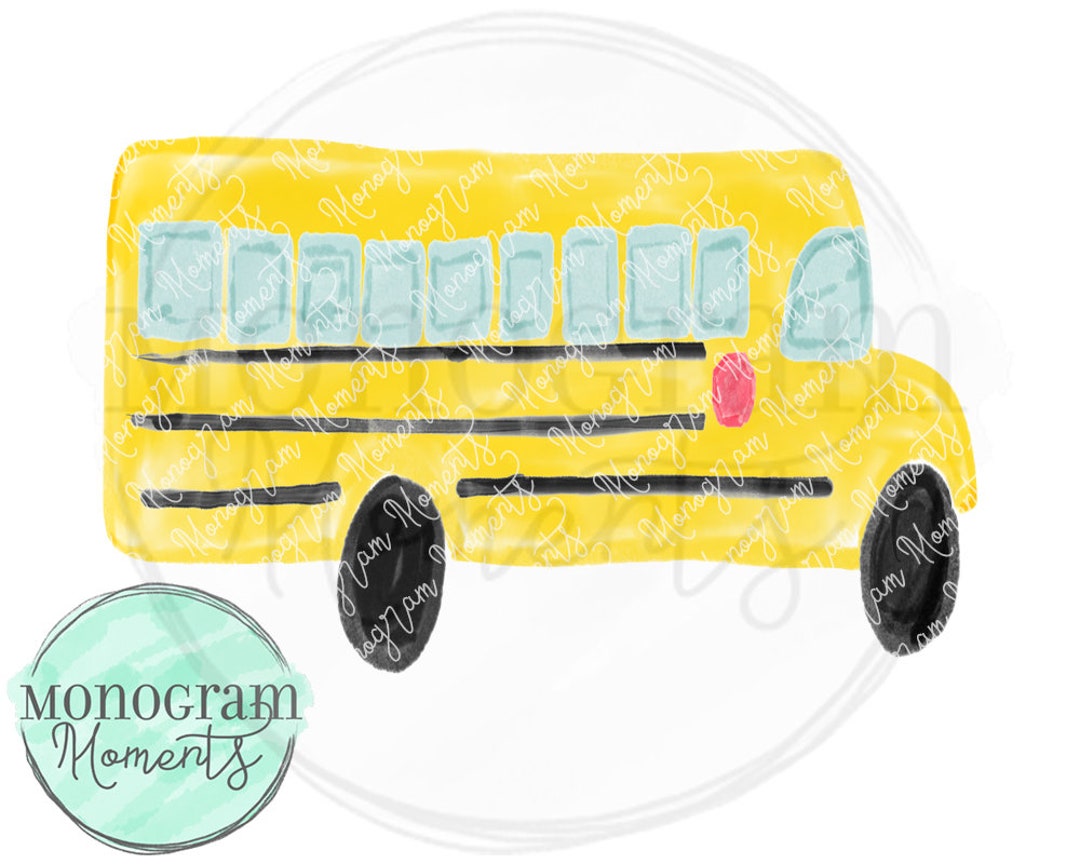 Watercolor Back to School PNG Watercolor School Bus Clipart - Etsy