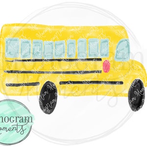 Watercolor Back to School PNG Watercolor School Bus Clipart - Etsy