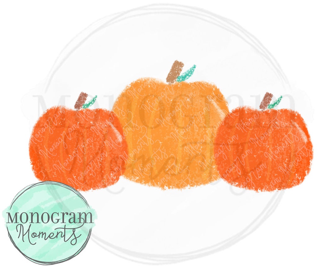 Crayon Pumpkins PNG Crayon Pumpkin Patch Clipart for Digital - Etsy